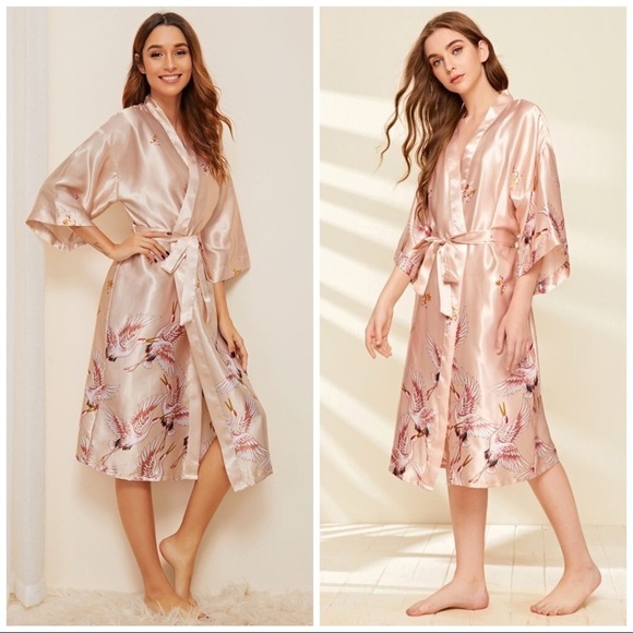 Boutique | Intimates & Sleepwear | New Satin Silklike Kimono Robe ...